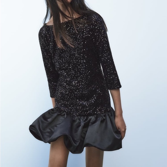 Zara | Dresses | Flyaway Skirt Sequin Dress Zara | Poshmark